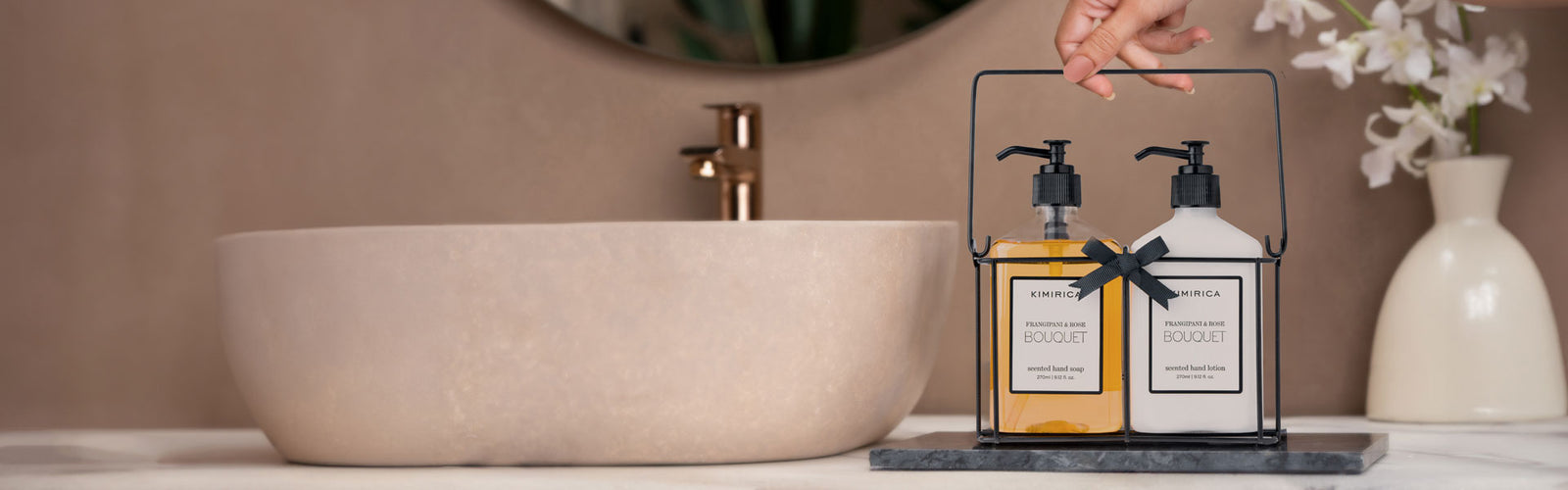 Buy Luxury Hand Wash/Hand Lotion Caddy Set Online in India | Kimirica