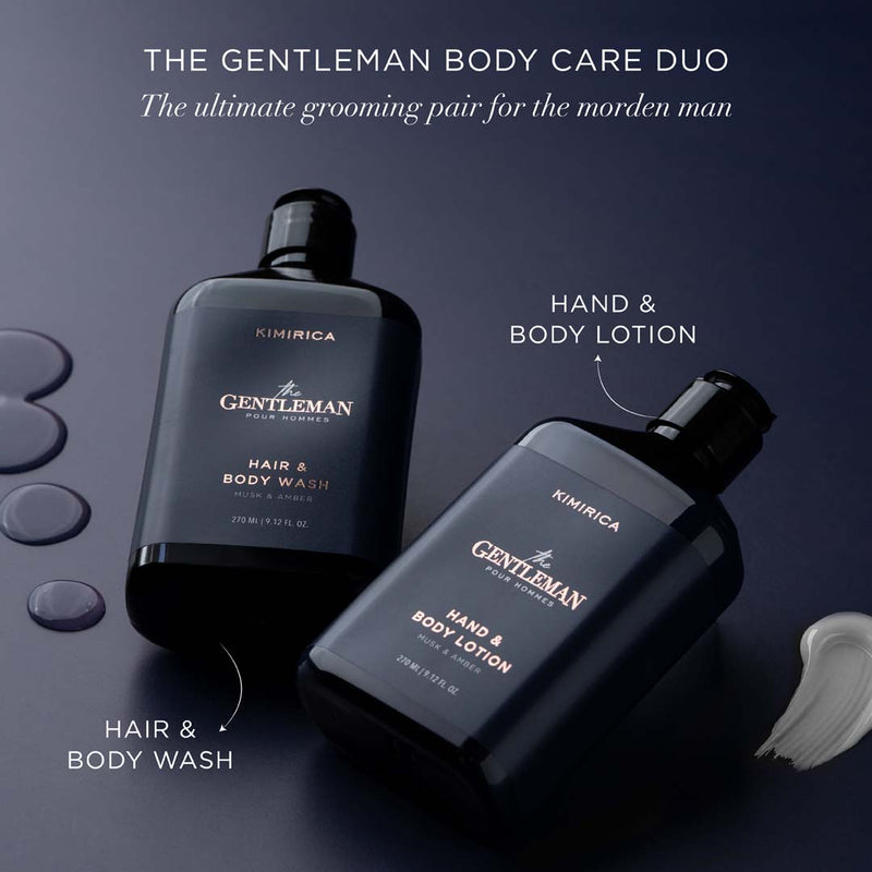 The gentleman body wash & body lotion duo